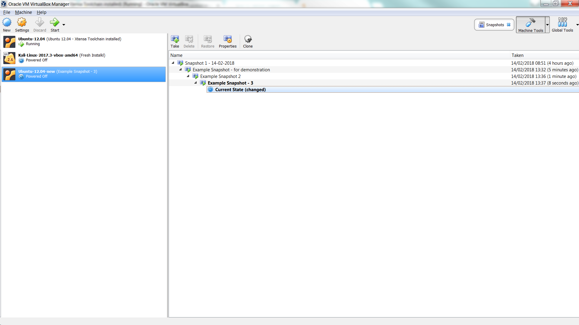 How to take snapshot and restore a snapshot in VirtualBox 5.2.6 – Tech ...